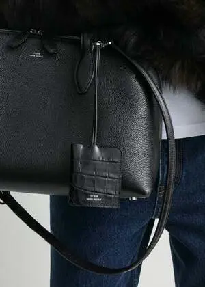 TOTEME Croco-embossed Keyring - Black
