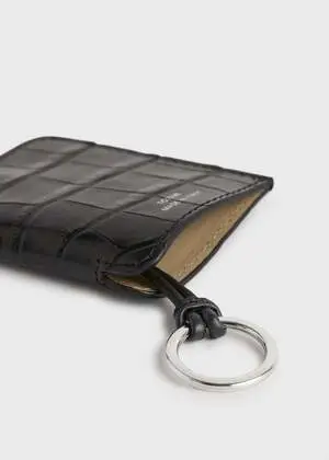 TOTEME Croco-embossed Keyring - Black