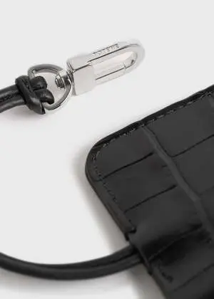TOTEME Croco-embossed Keyring - Black