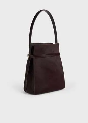 TOTEME Belted Pony-effect Leather Bucket Bag