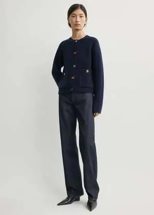 TOTEME Hammered Button Cardigan Blue