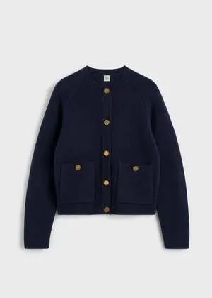 TOTEME Hammered Button Cardigan - Blue
