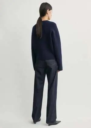 TOTEME Hammered Button Cardigan - Navy