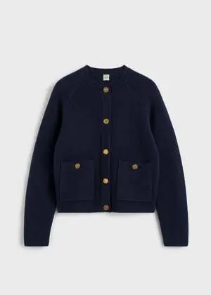 TOTEME Hammered Button Cardigan - Navy