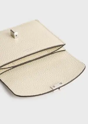 TOTEME T-lock Grained-leather Cardholder - White