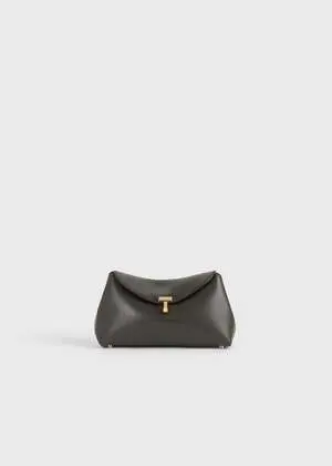 TOTEME Mini T-lock Leather Clutch - Bark
