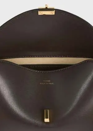 TOTEME Mini T-lock Leather Clutch - Brown