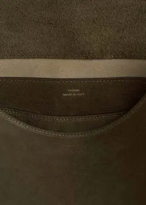 TOTEME T-lock Suede Satchel - Brown