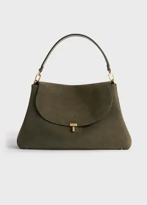 TOTEME T-lock Suede Satchel - Brown