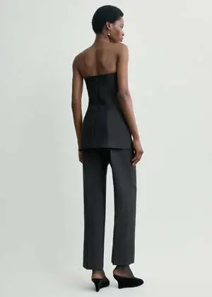 TOTEME Strapless Crepe Pocket Top - Black