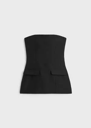 TOTEME Strapless Crepe Pocket Top - Black