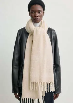TOTEME Monogram Jacquard Scarf Ecru - White