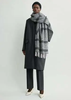 TOTEME Monogram Jacquard Scarf /white - Black