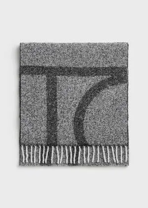 TOTEME Monogram Jacquard Scarf /white - Black
