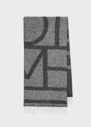 TOTEME Monogram Jacquard Scarf /white - Black
