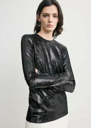 TOTEME Sequin Long-sleeved Top - Black