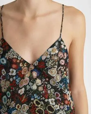 Khaite Taja Floral Silk Chiffon Maxi Slip Dress