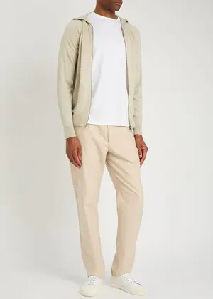John Smedley Carty Hooded Merino Wool Sweatshirt - Beige