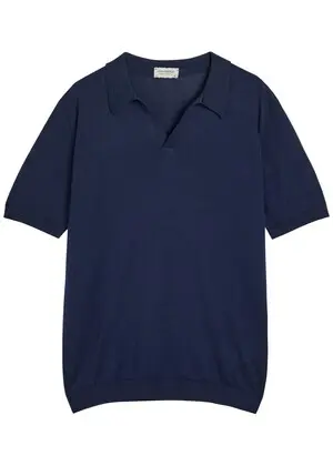 John Smedley Noah Cotton Polo Shirt - Navy