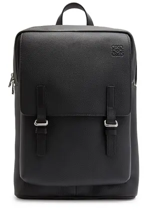 Loewe Grained Leather Backpack - Black