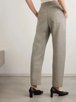 VIOLANTE NESSI Houndstooth Wool Tapered Pants