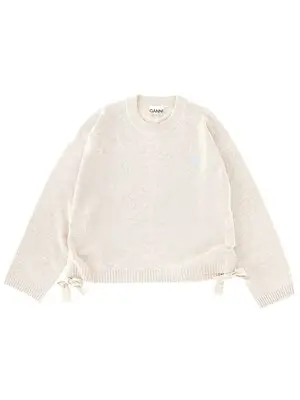 GANNI Logo Sweater - Beige