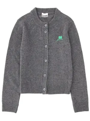 Ganni Logo Cardigans For Women