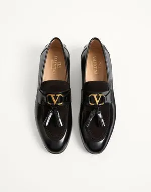 Valentino Garavani Vaniteux Calfskin And Split Leather Loafer