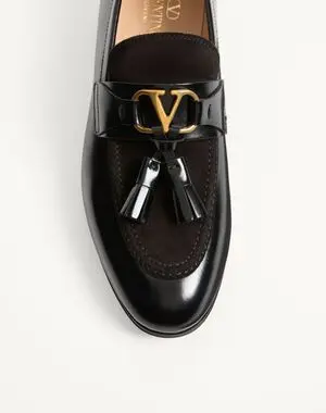 Valentino Garavani Vaniteux Calfskin And Split Leather Loafer