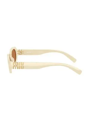 Miu Miu Oval Sunglasses - Milk
