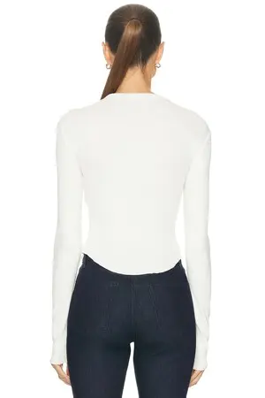 GRLFRND Scoop Hem Long Sleeve T-shirt - Bone