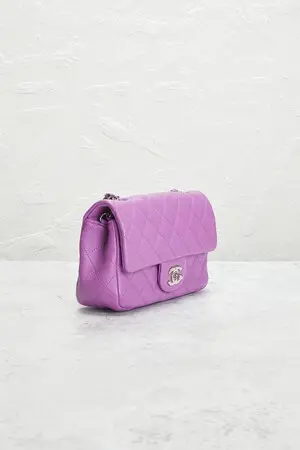 Chanel Lambskin Mini Classic Flap Bag - Purple