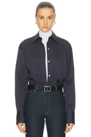 Renggli Cotton Silk Button Up Top - Midnight