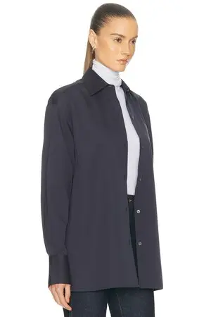 Renggli Cotton Silk Button Up Top - Midnight