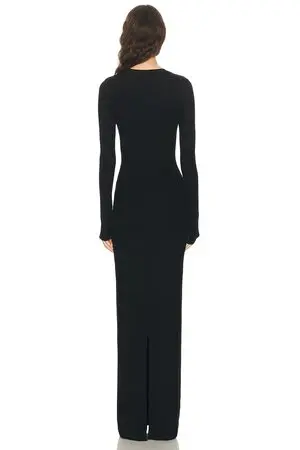Eterne Long Sleeve Henley Maxi Dress