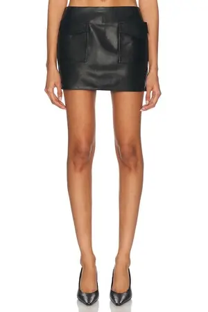ALFIE Mini Leather Skirt - Black