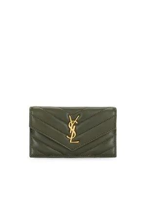 Saint Laurent Cassandre Credit Card Case In Green