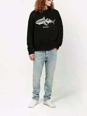 Palm Angels Logo-print Faded Jeans