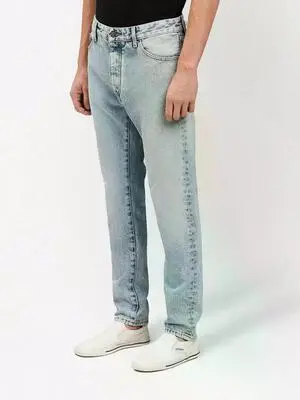 Palm Angels Logo-print Faded Jeans