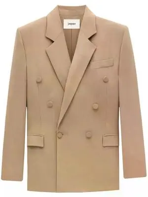 Saint Laurent Silk Crepe Blazer - Neutrals