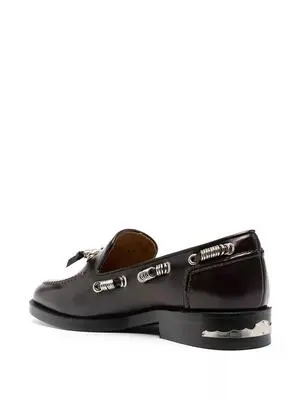 TOGA VIRILIS Eyelet-embellished Leather Loafers