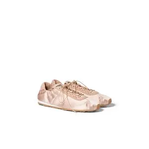 Miu Miu Plume Satin Sneakers - Powder Pink
