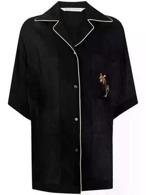 Palm Angels Logo-embroidered Shirt - Black