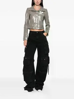 COURREGES Vinyl Cropped Jacket - Brown