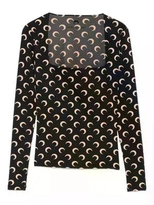 MARINE SERRE Moon Print Long Sleeve Top