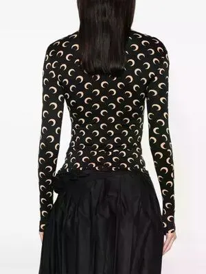 MARINE SERRE Moon Print Long Sleeve Top