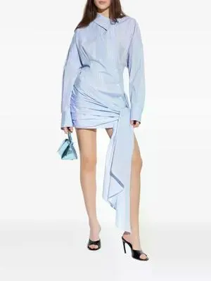 Attico Asymmetric Knot Mini Dress