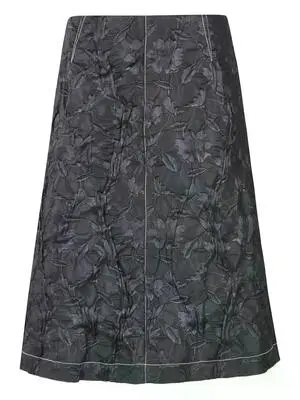 Simkhai A-line Skirt With Floral Pattern Topstitching