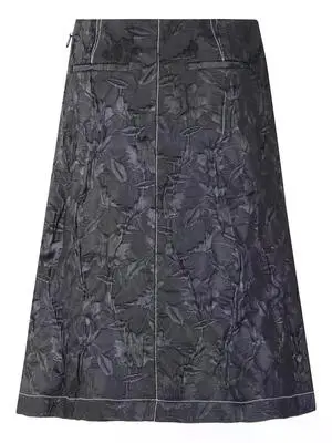 Simkhai A-line Skirt With Floral Pattern Topstitching