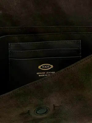 TOD'S T Timeless Suede Shoulder Bag